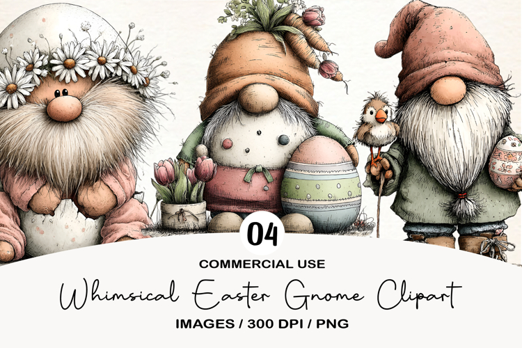 Whimsical Easter Gnome Clipart (6520370)