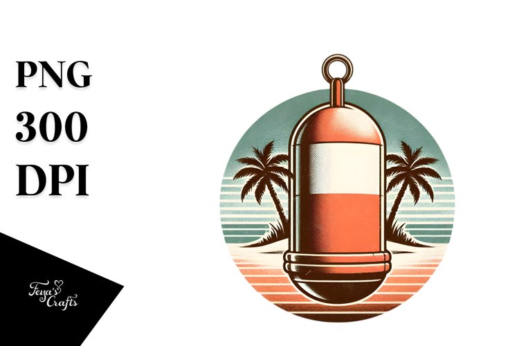 Vintage Tropical Island Beachbuoy | Sublimation | Clipart