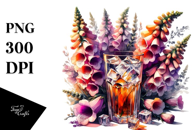 Abstract Watercolor Filled with Large Foxglove