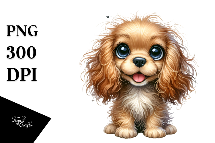 Cute Cartoon Cocker Spaniel, High-Res PNG