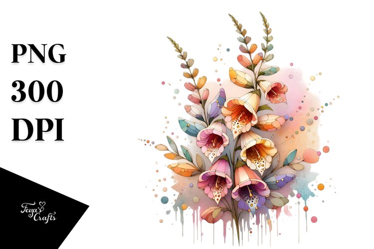 Abstract Pastel Foxglove Stained