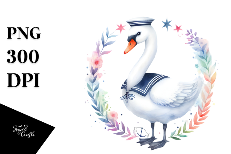 Swan in Sailor Suit PNG
