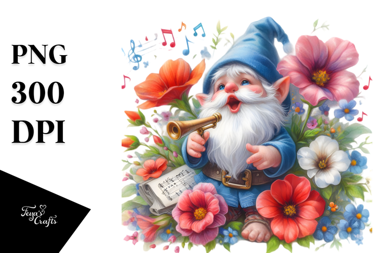 Singing Gnome with Flowers