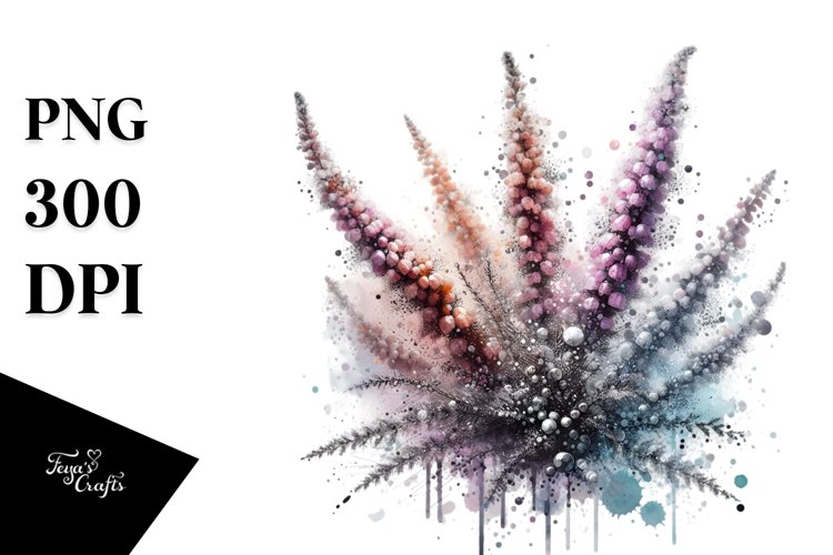 Detailed Heather Watercolor Splash