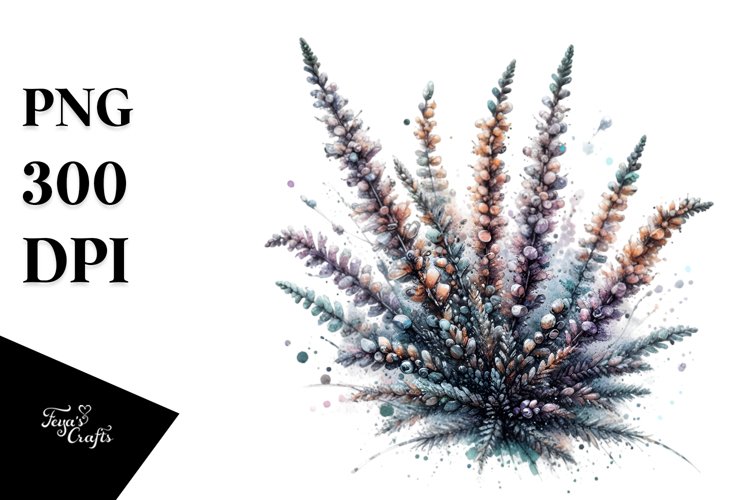 Detailed Heather Watercolor Splash