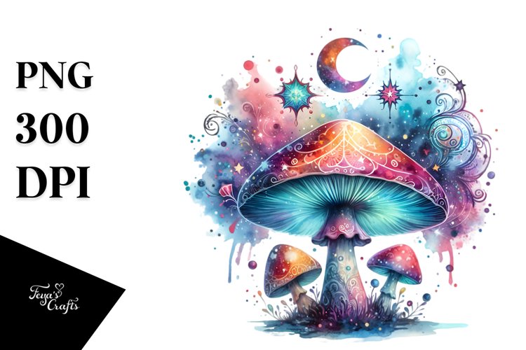 Colorful Magical Celestial Mushroom