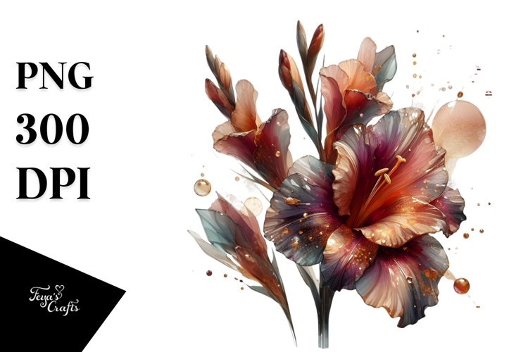 Shiny Golden Glossy Gladiolus Abstract