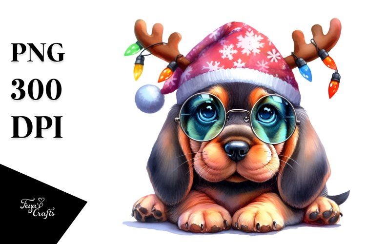 Expressive Baby Bloodhound, Colorful PNG