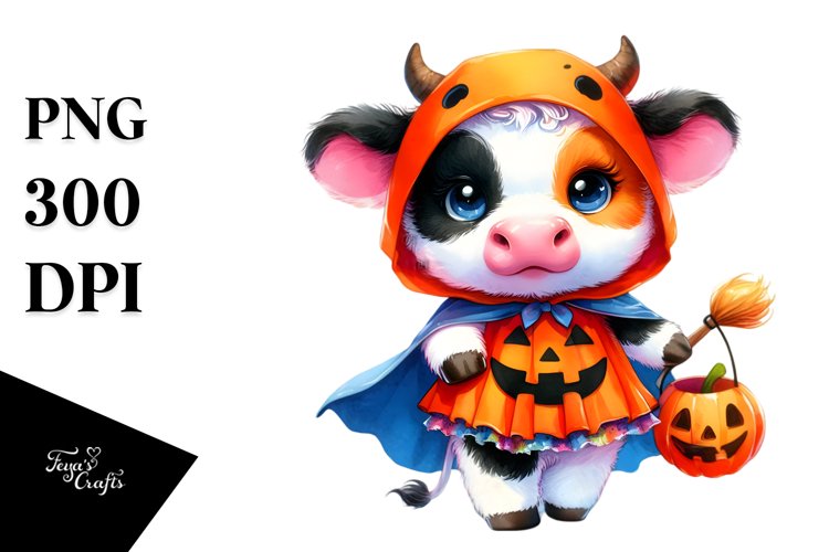 Cute Baby Cow Halloween | Clipart