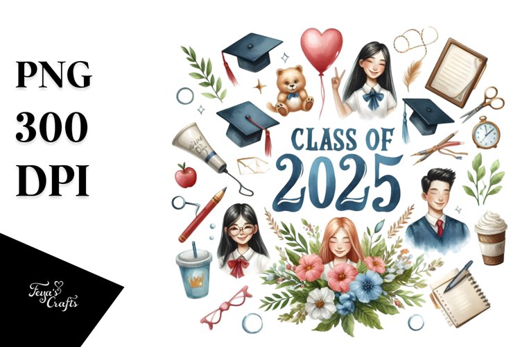 Class of 2025 Gold Foil Clipart