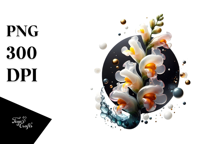 Abstract Snapdragon Made of , Watercolor PNG