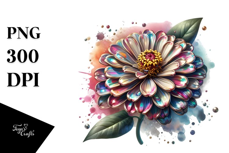 Detailed Glossy Zinnia Sublimation Clipart