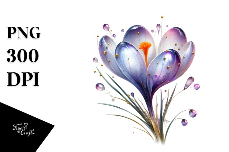 Shiny Crocus with Metallic Details | Clipart