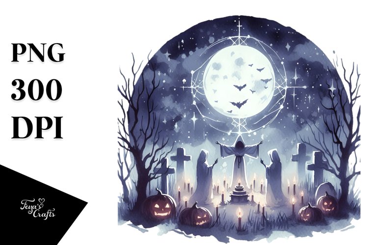 Simple Halloween Mystic Ritual Clipart