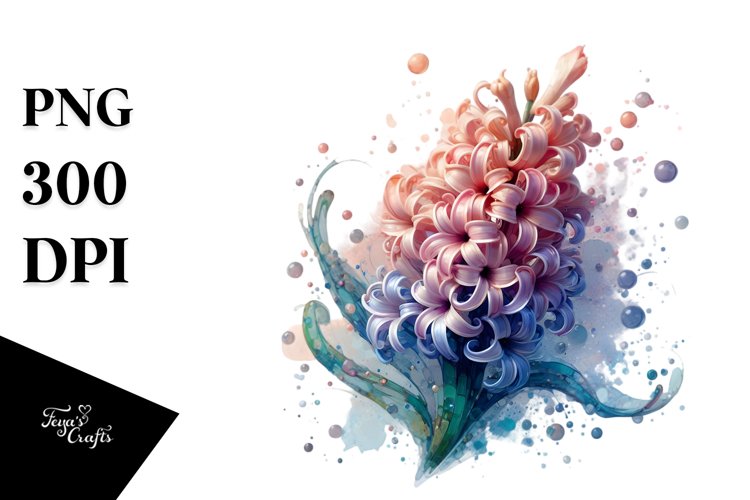Hyacinth Made of Transparent , Watercolor Splash PNG