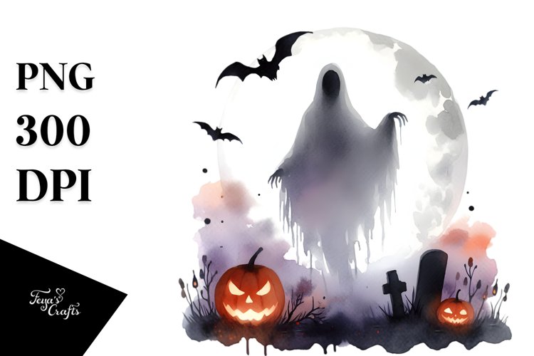 Simple Halloween Drawing Apparition | Sublimation | Clipart
