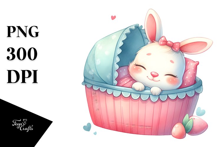 Vibrant Pink-ish Cute Rabbit Clipart