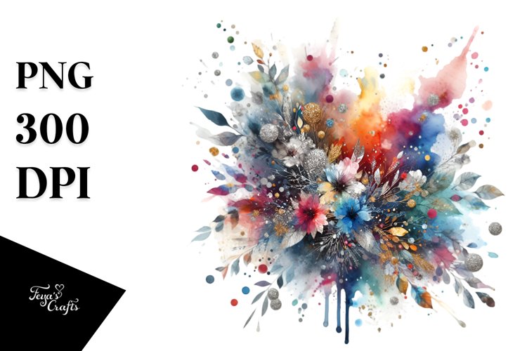 Colorful Watercolor Splash | Sublimation | Clipart