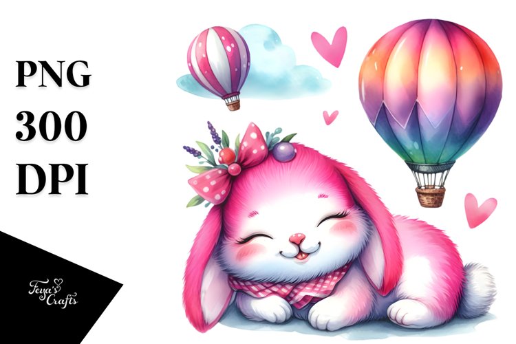 Smiling Cute Baby Bunny PNG