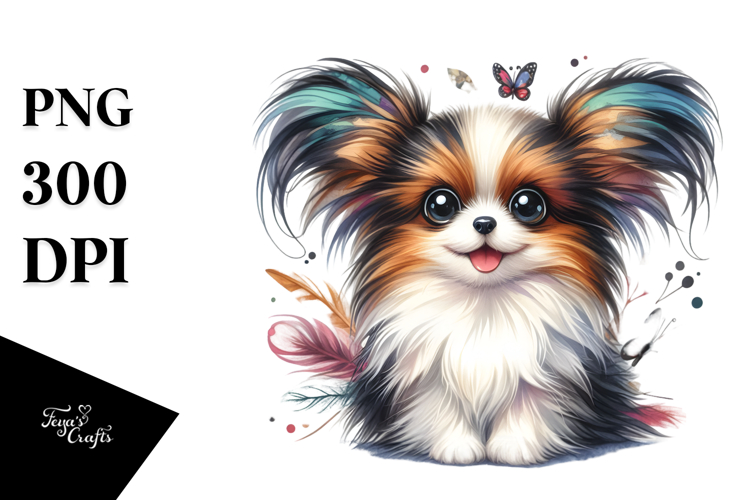 Happy Cute Papillon, Transparent PNG