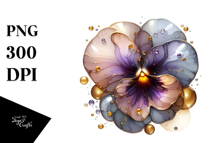 Glossy Pansy Splash PNG
