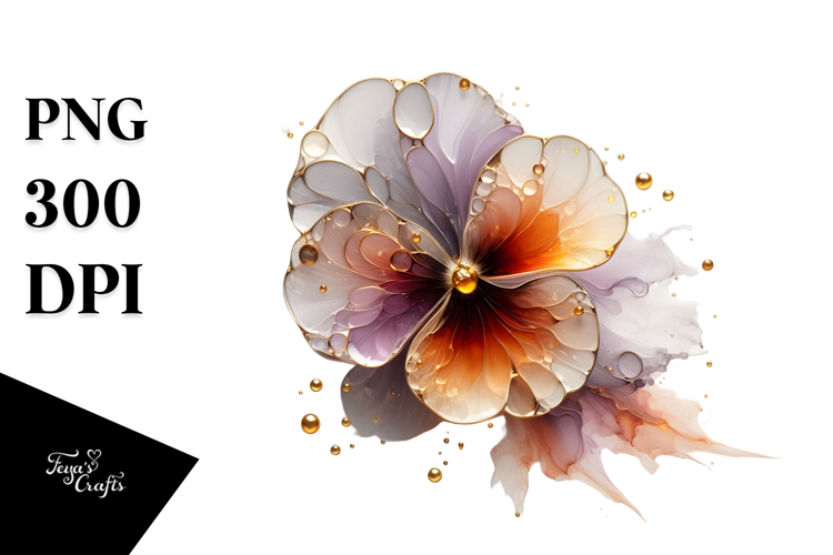 Glossy Pansy Splash PNG