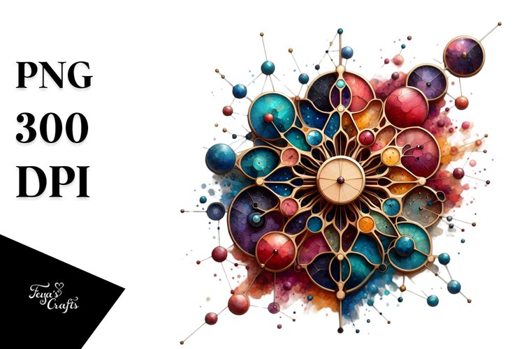 Cosmos Stained Watercolor Splash | Sublimation | Clipart