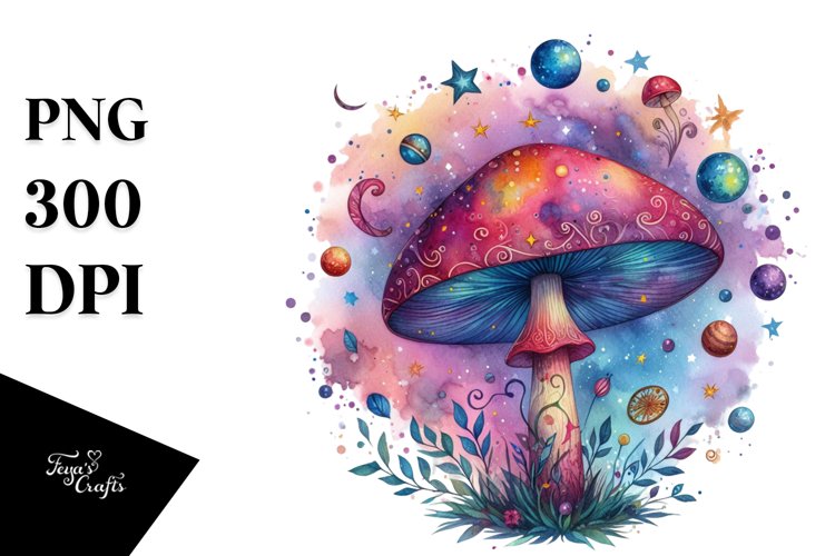 Colorful Magical Celestial Mushroom