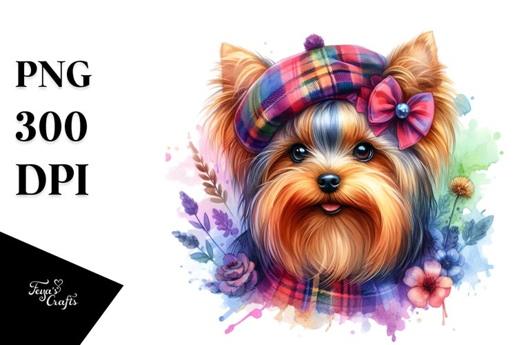 Watercolor Yorkshire Terrier Clipart