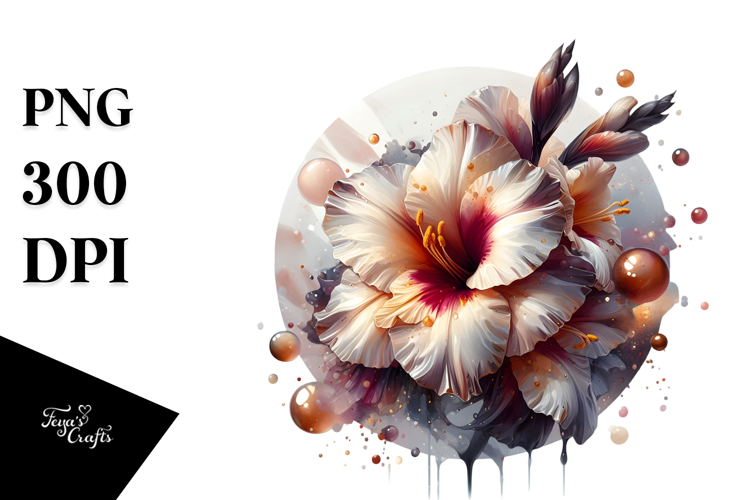 Abstract Golden Gladiolus PNG