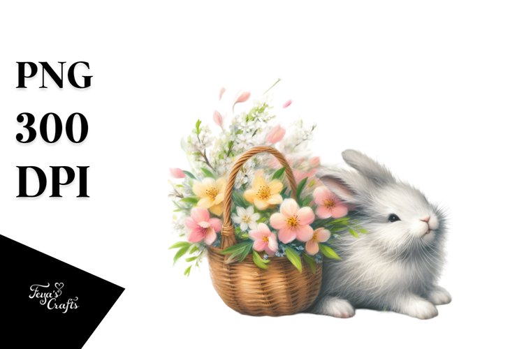 Rabbit Tumbling with Spring Petals in the Wind | Sublimation