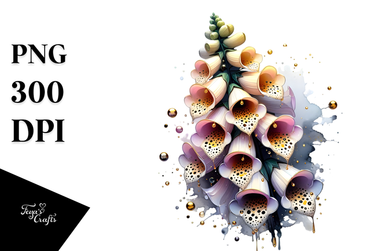 Abstract Golden Foxglove PNG