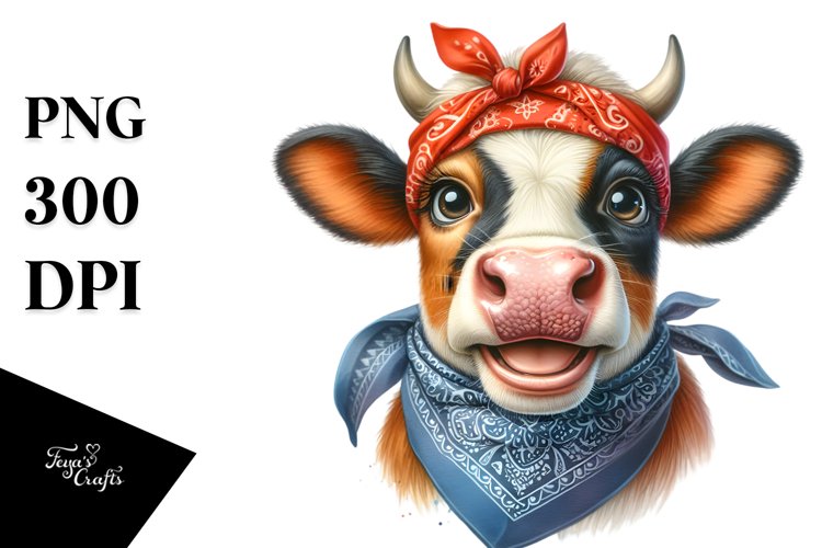 Cow Sublimation Clipart Cow Portrait