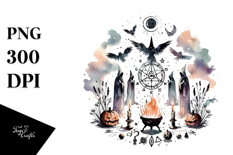 Simple Halloween Mystic Ritual | Clipart