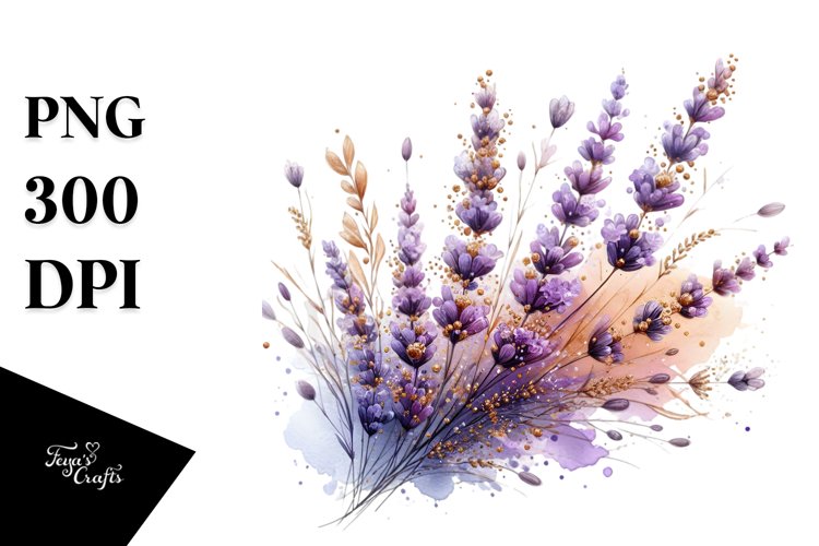 Abstract Detailed Shiny Lavender Watercolor Splash