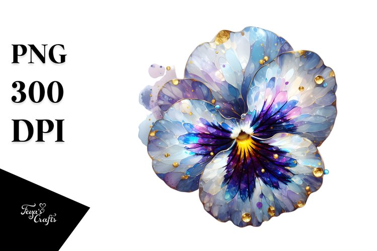 Shiny Pansy Watercolor Splash