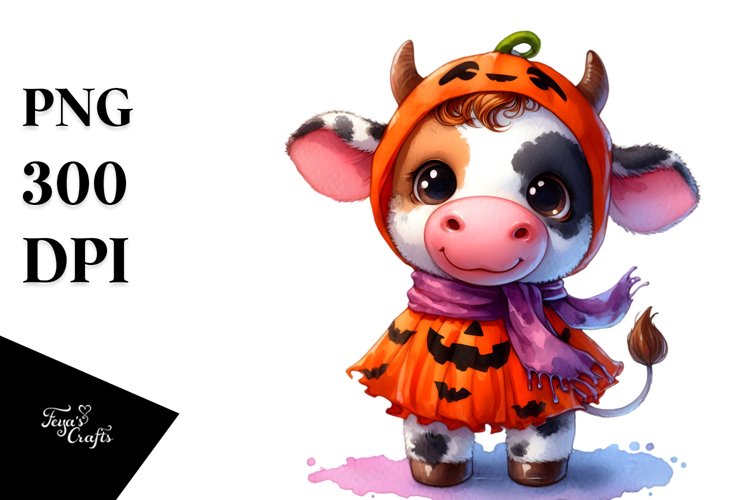 Cute Baby Cow Halloween Costume | Sublimation Clipart