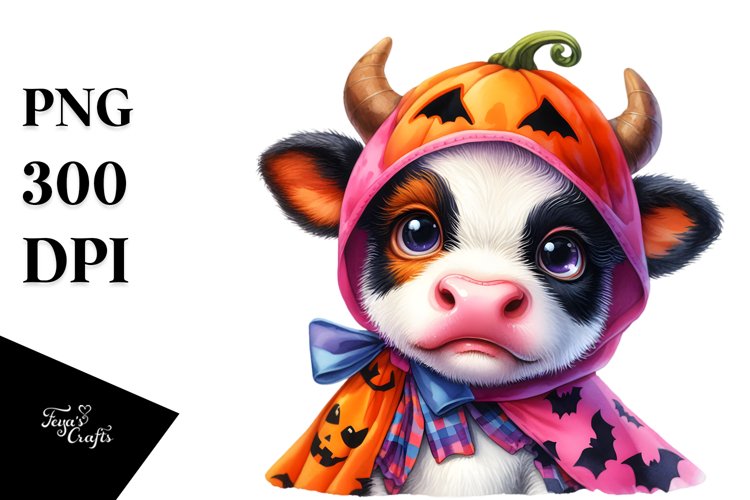 Cute Baby Cow Halloween Costume | Sublimation Clipart