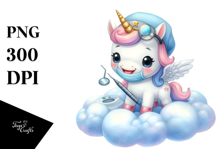 Baby Unicorn Dentist Clipart