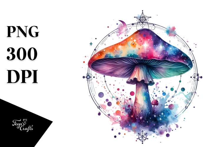 Colorful Magical Celestial Astral Mushroom