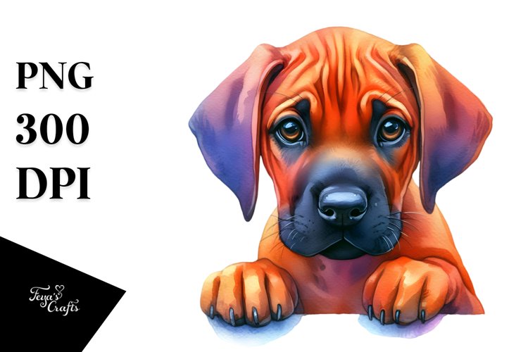Cute Watercolor Rhodesian Ridgeback Clipart