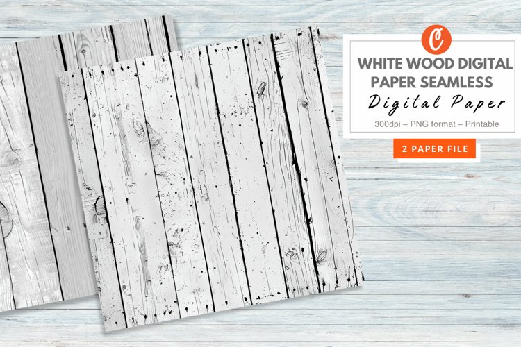 White Wood Digital Paper Seamless Digital Paper