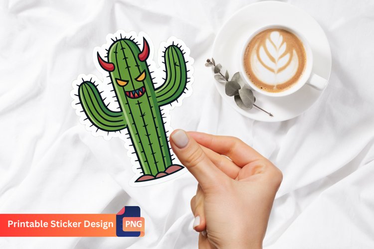 Wicked Cactus Sticker, Desert Plant Sticker, Colorful Cactus