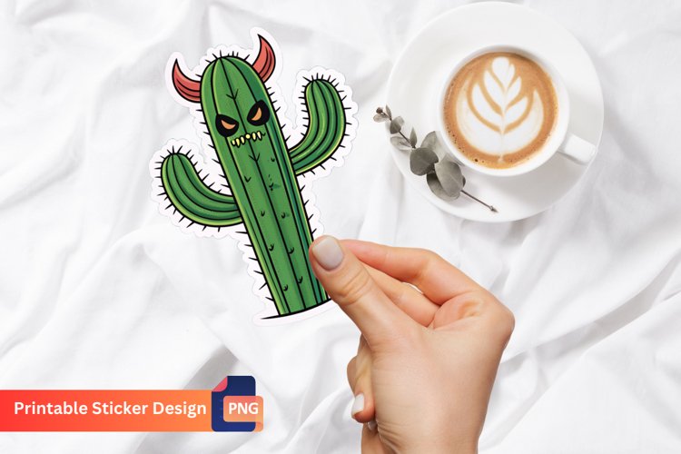 Wicked Cactus Sticker, Desert Plant Sticker, Colorful Cactus