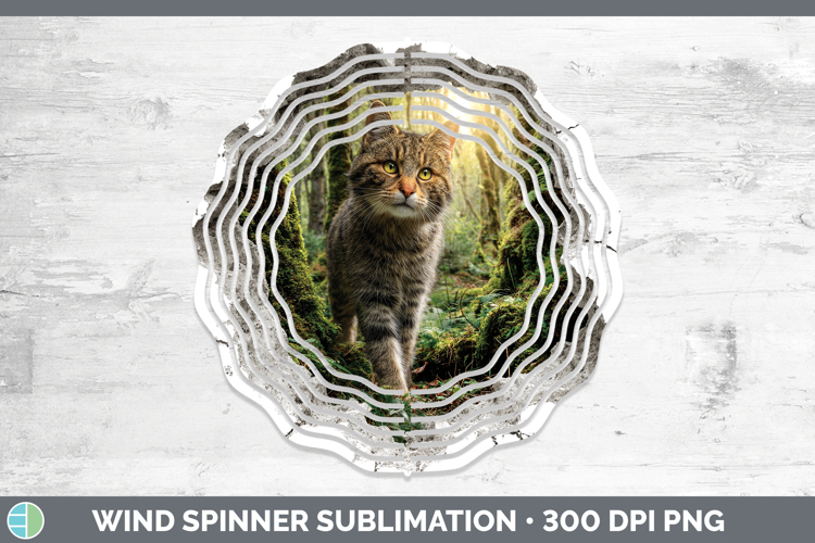 European Wildcat Wild Cats 3D Hole Wind Spinner Sublimation