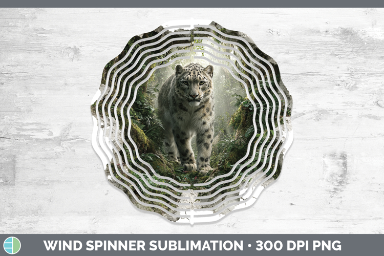 Leopard Snow Wild Cats 3D Hole Wind Spinner Sublimation Desi