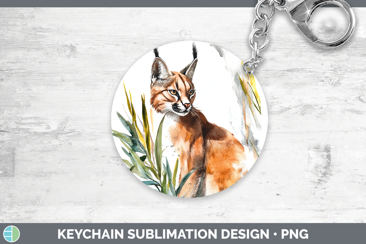Wild Cats Caracal Keychain Sublimation Keyring Designs