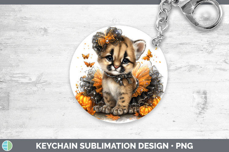 Wild Cats Halloween Puma Concolor Keychain Sublimation Keyri