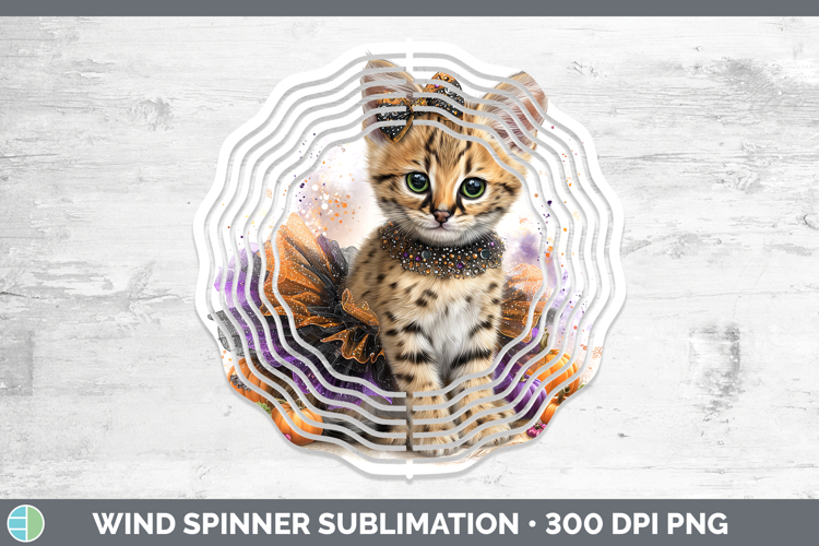Wild Cats Halloween Serval Wind Spinner Sublimation Spinner