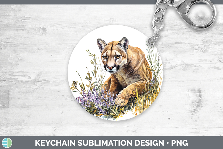 Wild Cats Puma Concolor Keychain Sublimation Keyring Designs